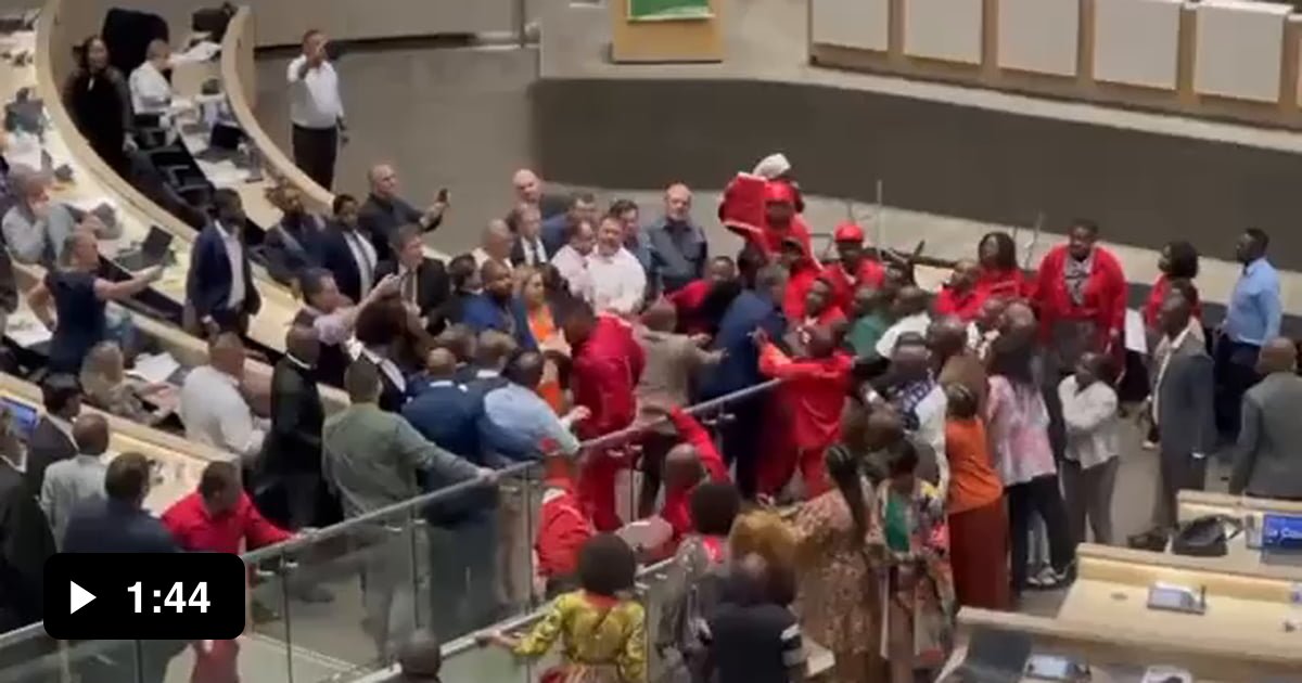 South Africa - EFF party attacking fellow council members - 9GAG