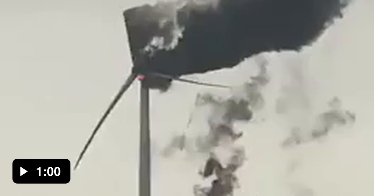 A 3.6MW wind turbine off the Irish coast struck by lightning and bursts ...