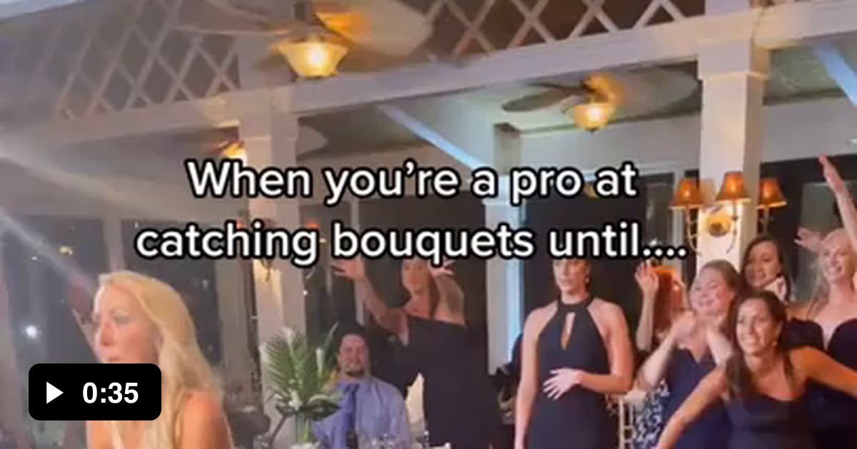Doing way too much to catch a bouquet - 9GAG