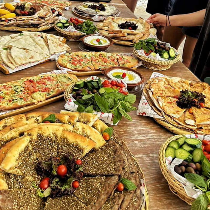 An assorted table of Lebanese breakfast items, pure goodness and very ...