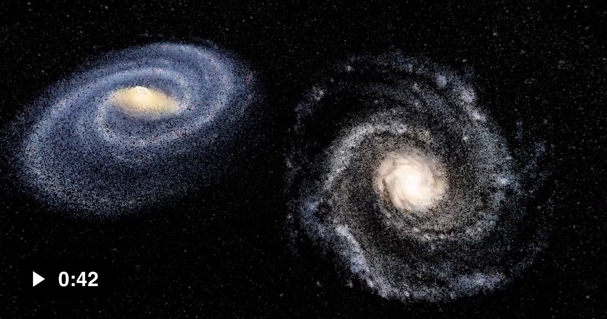 Andromeda galaxy colliding with the Milky Way - 9GAG