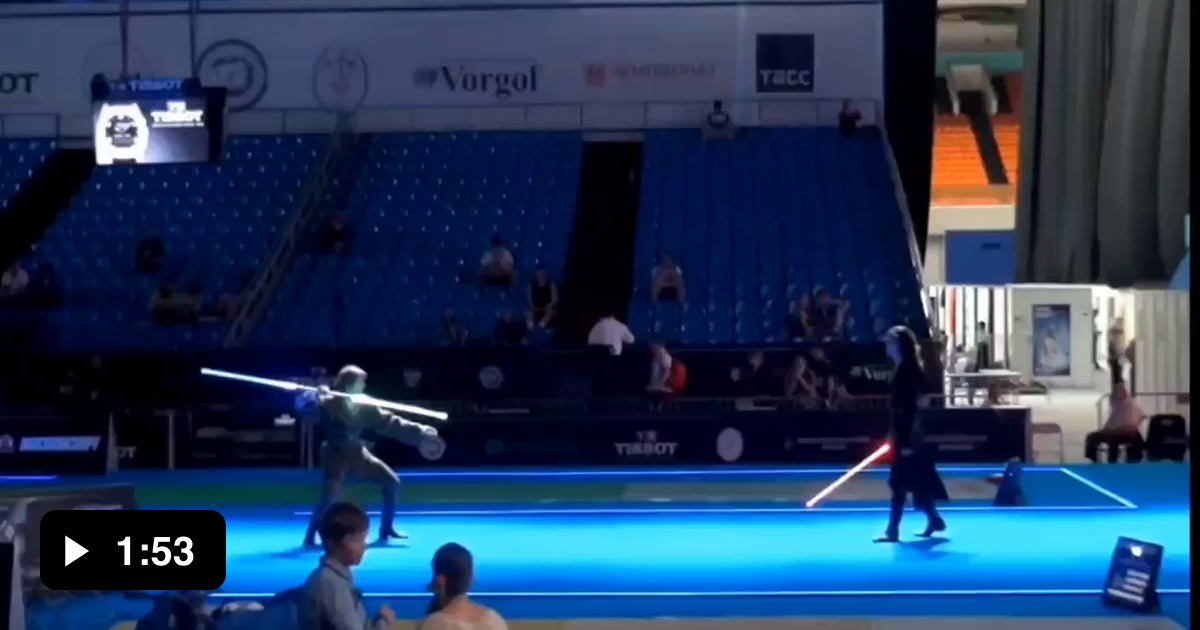 Light Saber Duel at the World Fencing Championship - 9GAG