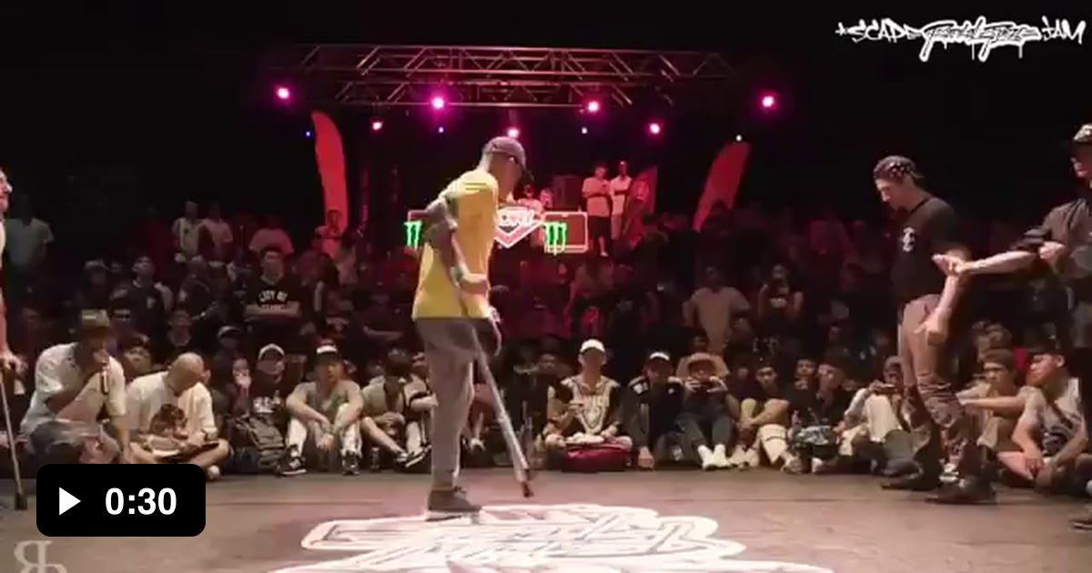 One Legged Breakdancer shows off his dancing skills (Bboy Samuka ...