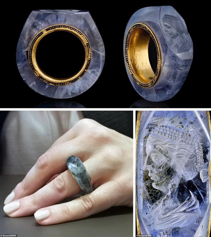 This ring is nearly 2,000 years old. Made of sapphire and is thought to ...