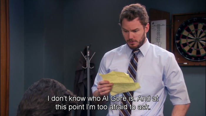 The origin of "...and at this point, I'm too afraid to ask" - Parks and ...