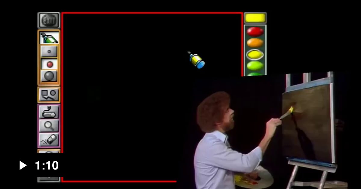 Painting with Bob Ross using mario paint 64 - 9GAG
