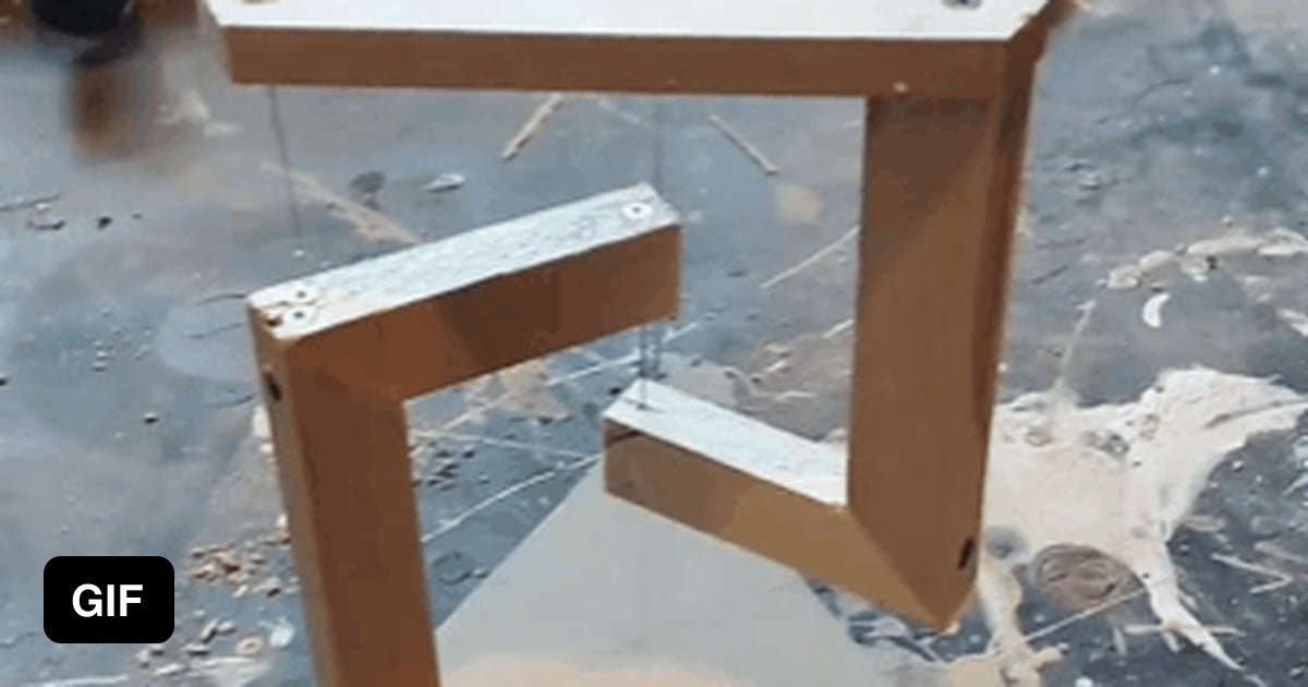 After seeing one online, made my own iteration of impossible table - 9GAG