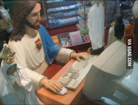 Jesus checking if the post has enough likes to save the sick child - 9GAG