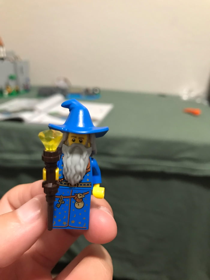 Added beard and staff to the new wizard from the build a mini fig ...