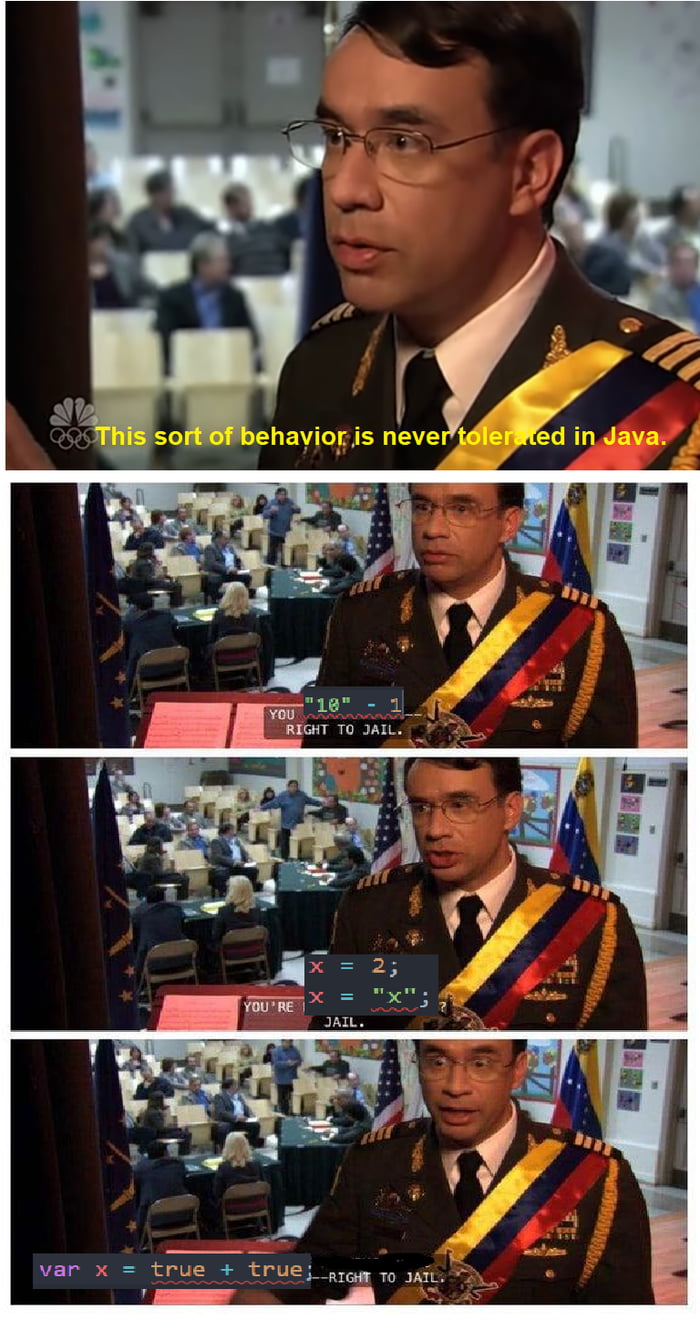 Strongly-typed devs when they first use Javascript - 9GAG