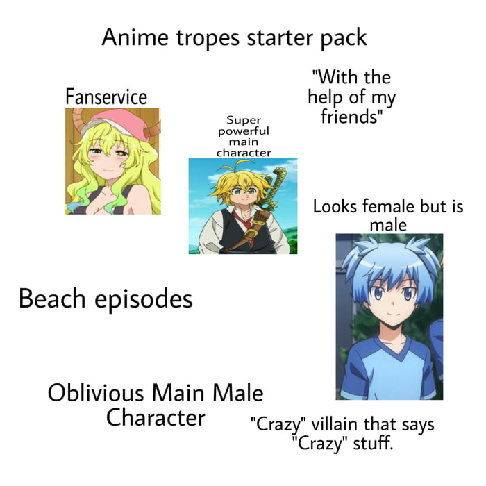 The anime tropes starter pack - 9GAG