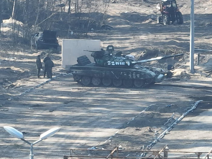 In picture, we see an Ukrainian tractor watching its prey, awaiting the ...