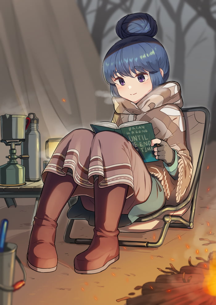 Rin reading by the campfire - 9GAG