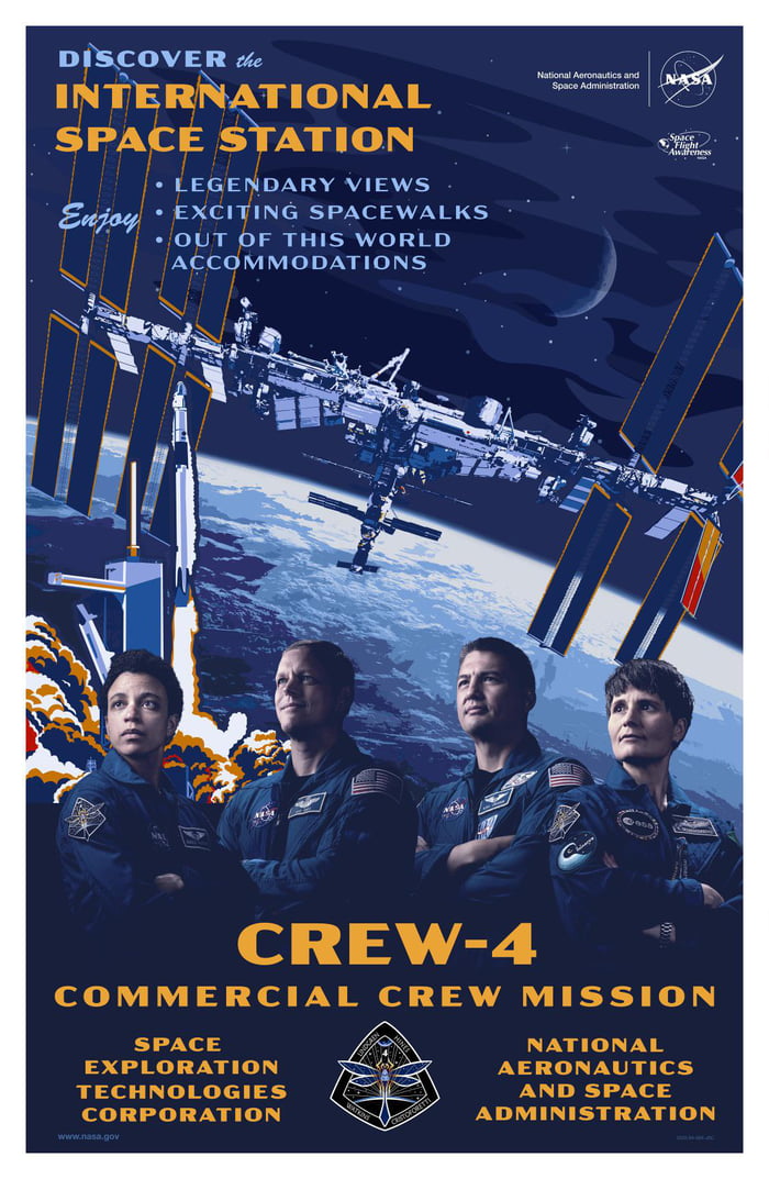 Crew 4 Official Poster - Launching Wednesday! Early Space Tourism Vibes ...
