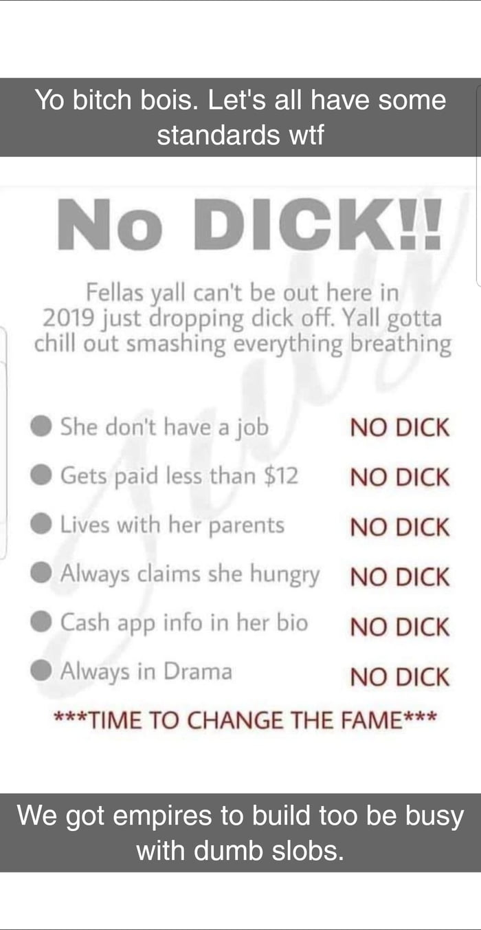 Guys we need standards too. Rise up - 9GAG