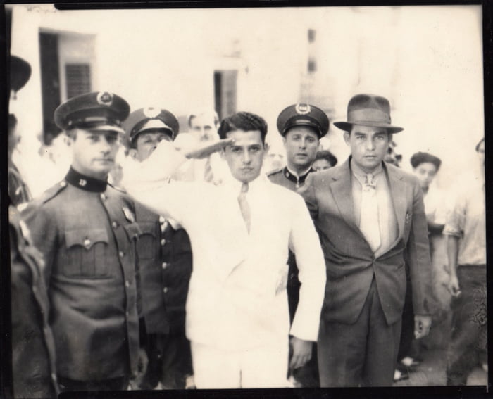Elías Beauchamp gives a salute moments before his execution, following ...