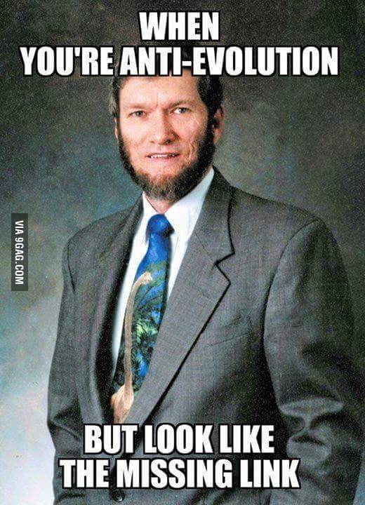 There's no missing link .. But that's funny ! :D - 9GAG