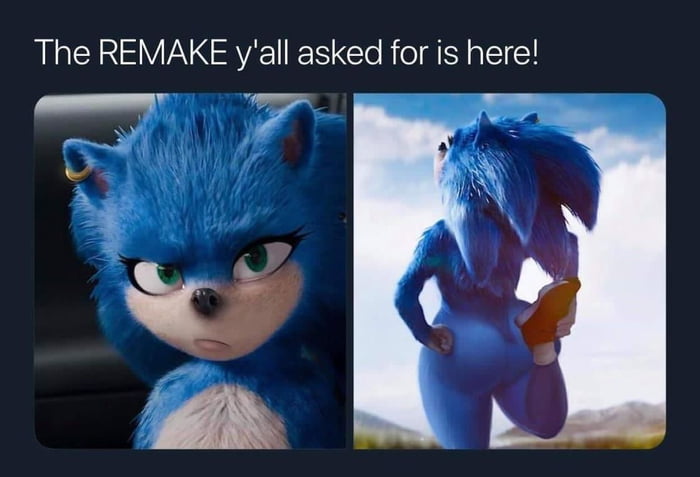 Pretty cool of paramount to actually listen. If only Emo goth gf sonic would happen.. - 9GAG