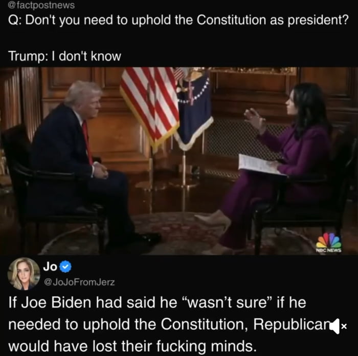 Do you think he knows the Constitution? - 9GAG