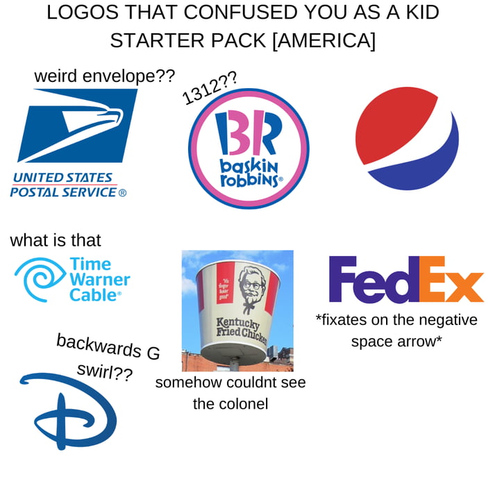 Logos that confused you as a kid starter pack - 9GAG