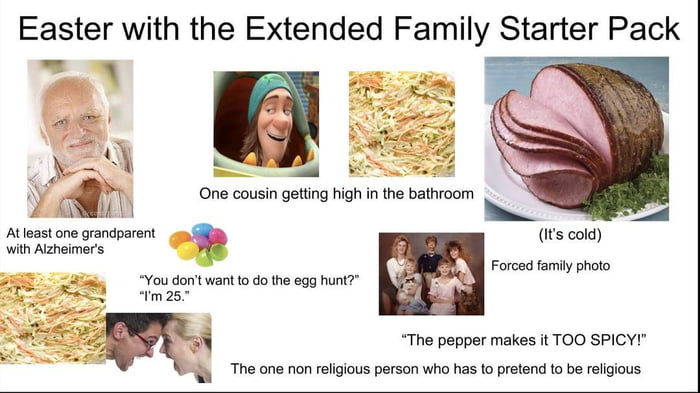 Easter with the extended family starter pack. - 9GAG
