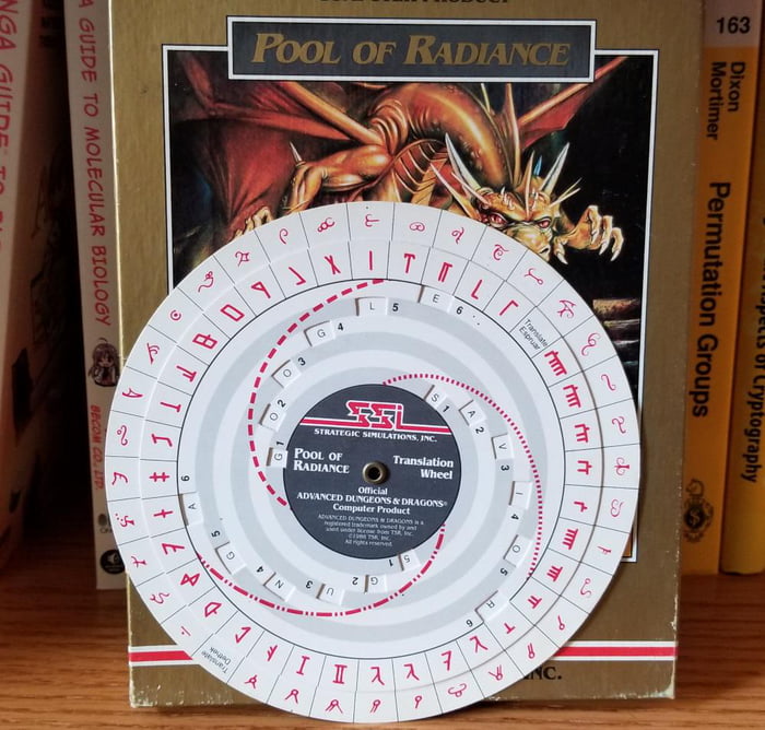 One of the copy protection passwords for the AD&D computer RPG "Pool of ...