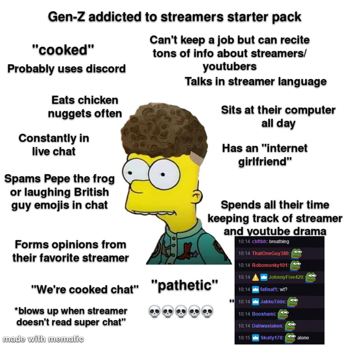 Gen z addicted to streamers starter pack - 9GAG