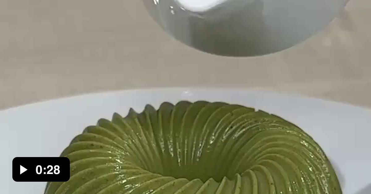 This matcha pudding is a work of art, and that pour is incredibly ...