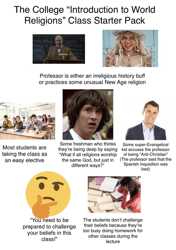 The College “Introduction to World Religions” Class Starter Pack - 9GAG