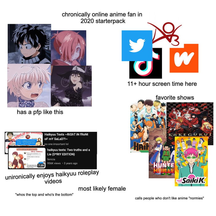2020 anime fan starter pack - 9GAG
