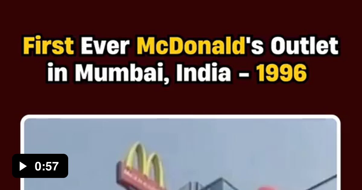 The first McDonald's in India opened on October 13, 1996, in Mumbai. - 9GAG