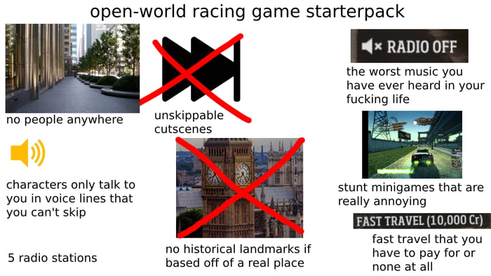 Open World Racing Game Starter Pack - 9GAG