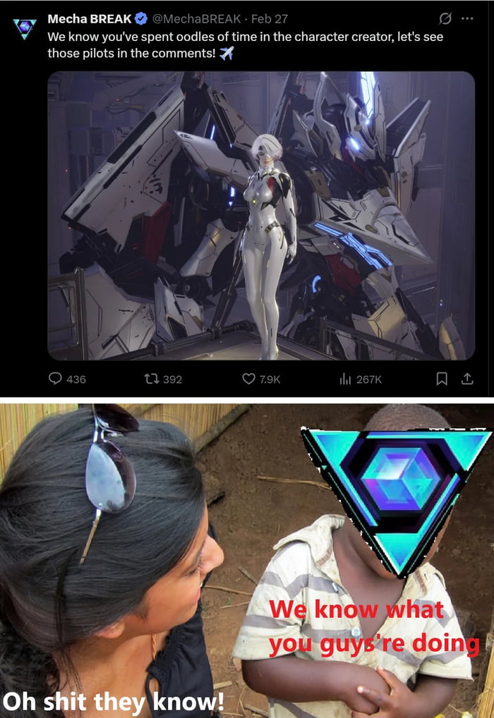 It has absurdly detailed character creation but who cares.You are mech pilot! - 9GAG