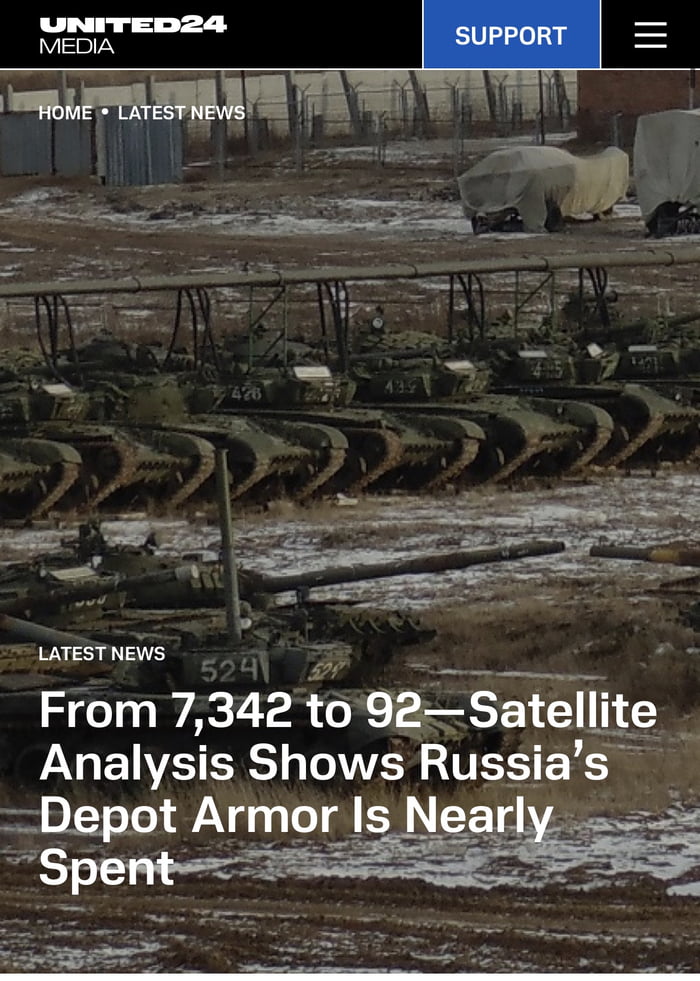 Russia down to 92 Tanks from 7342 Pre War. - 9GAG