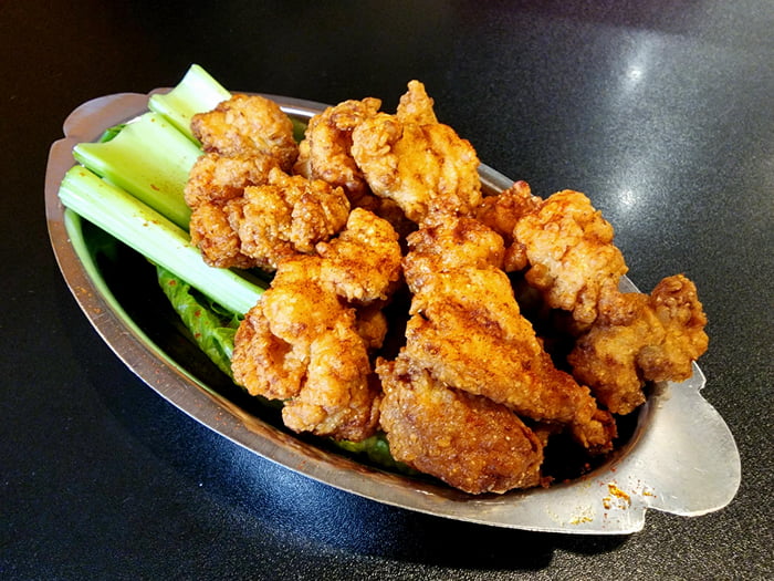 Fried gator bites from a local restaurant. Cajun seasoning. - 9GAG