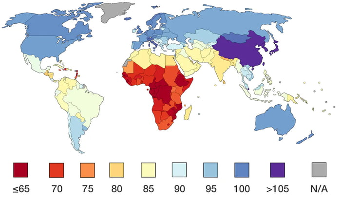 Average IQ by country. No shit sherlock. - 9GAG