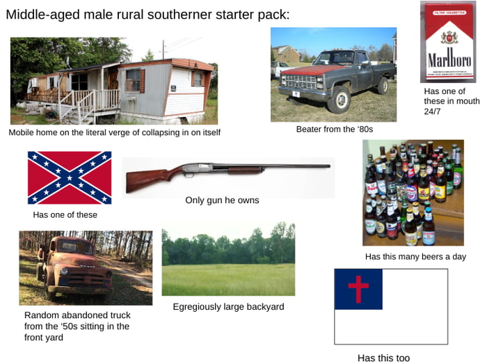 Average male middle-aged southerner starter pack - 9GAG