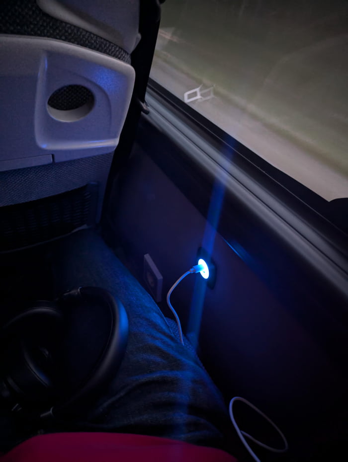 This bright blue LED on a night bus that's always on and impossible to ...