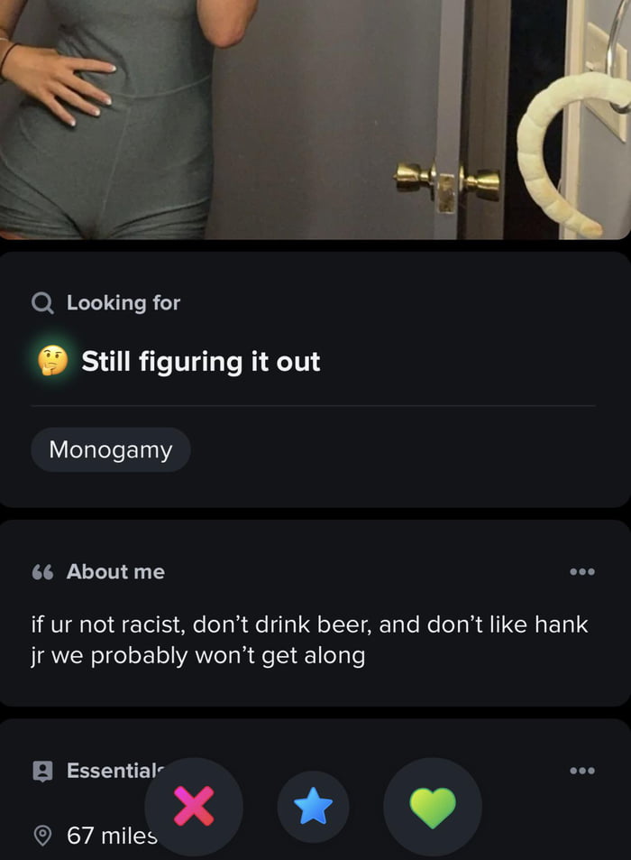 That bio is wild so definitely swipe left - 9GAG