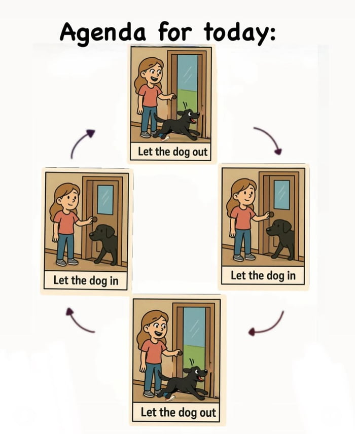 The never-ending cycle of letting the dog out... and in... and out ...