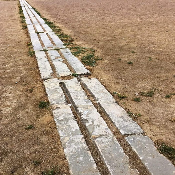 The original starting blocks in Olympia, Greece. Where it all began. - 9GAG