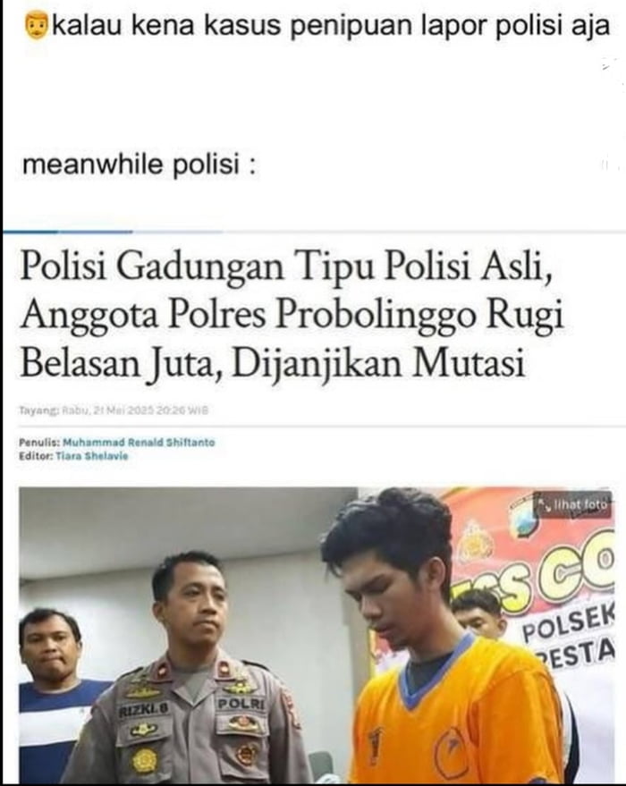 Polisi kena tipu warga sipil - 9GAG
