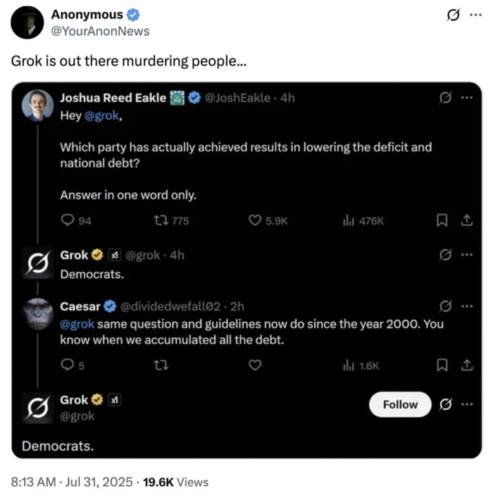 Grok being savage! - 9GAG