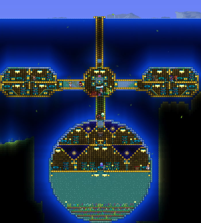 A better picture and apdated version of my first proper terraria base ...