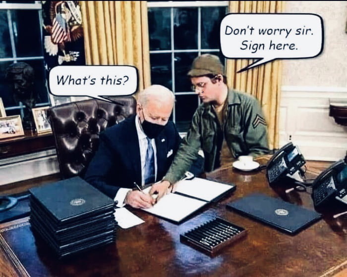 No wonder why he doesn’t know what he’s signing - 9GAG