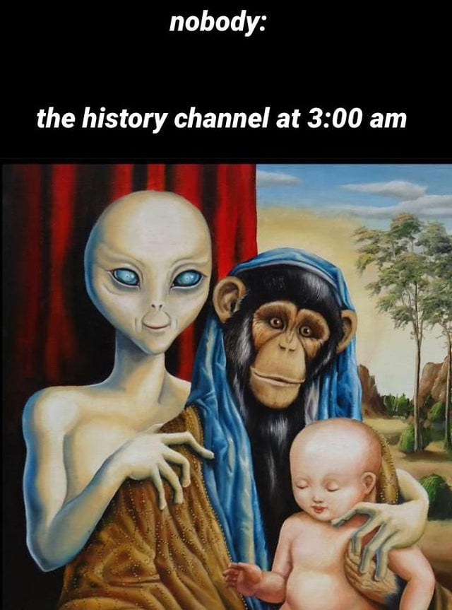 So basically: A Monkey and an Alien had S*x and created the Human race ...