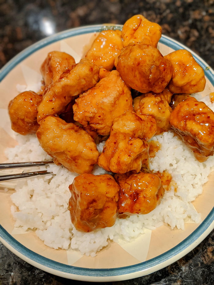 Orange Chicken w/ Steamed Rice - 9GAG