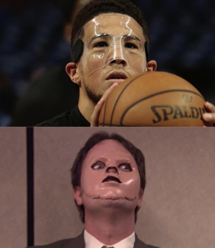 Devin Booker wearing a mask after nose break - 9GAG