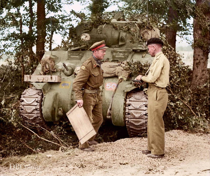 Major General George 'Pip' Roberts (right), commanding 11th Armoured ...