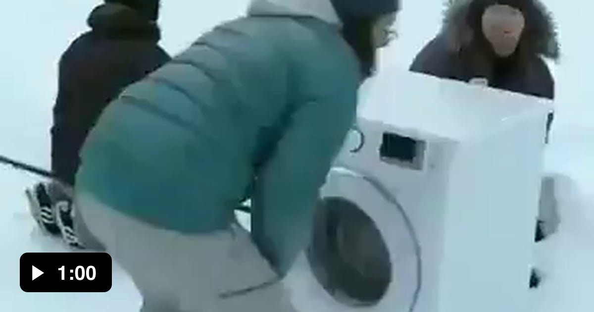 Russian bloggers connected a washing machine to an ice hole in the ...